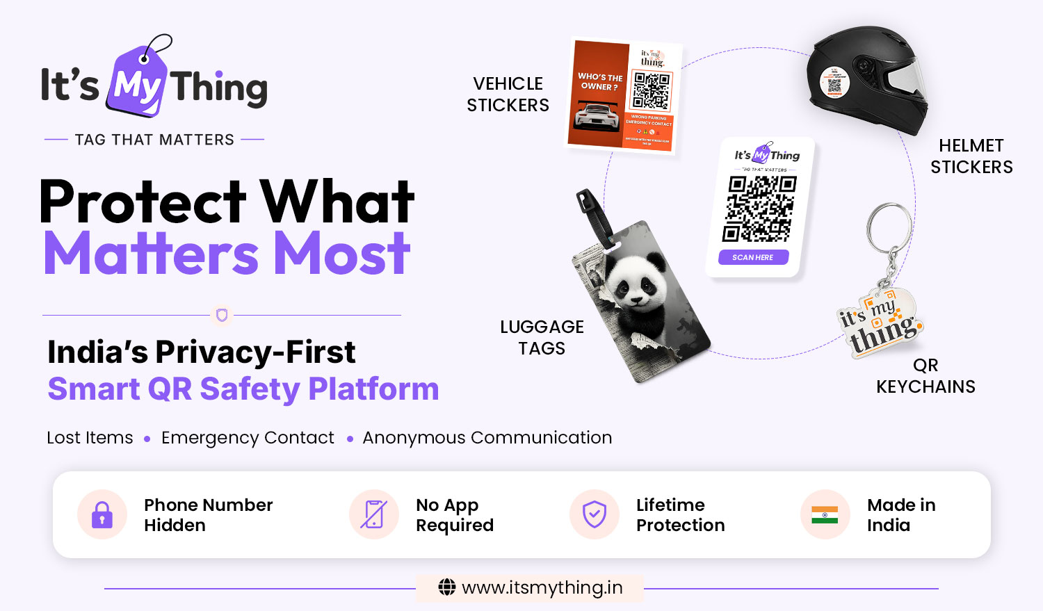 Buy QR Code Sticker for Belongings in India | ItsMyThing Smart QR Stickers